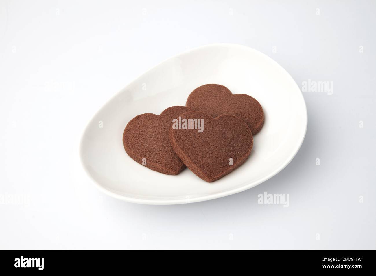 heart shaped chocolate cookies isolated on white background Stock Photo ...