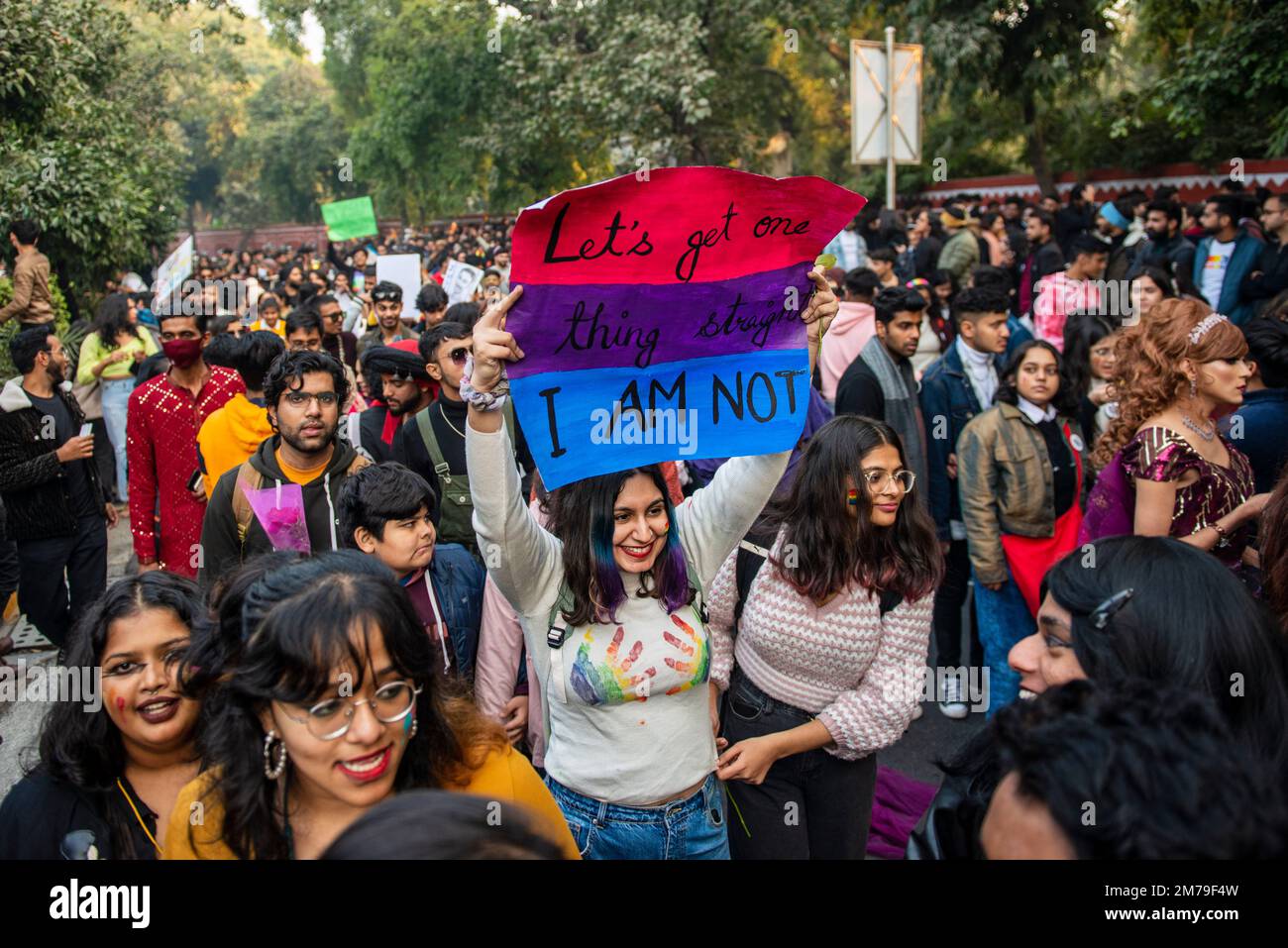 New Delhi, India. 08th Jan, 2023. Participants march through the ...