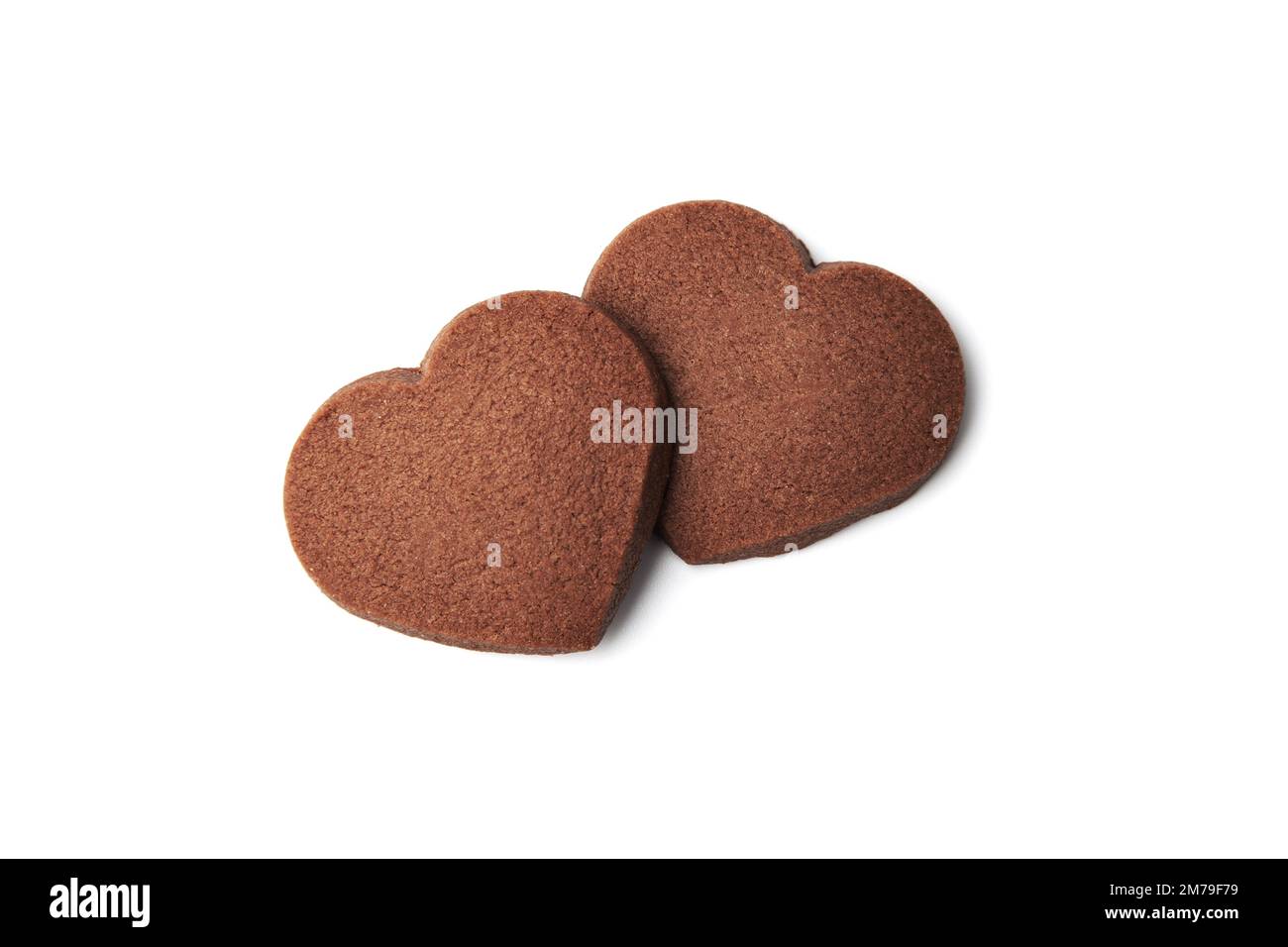 heart shaped chocolate cookies isolated on white background Stock Photo ...