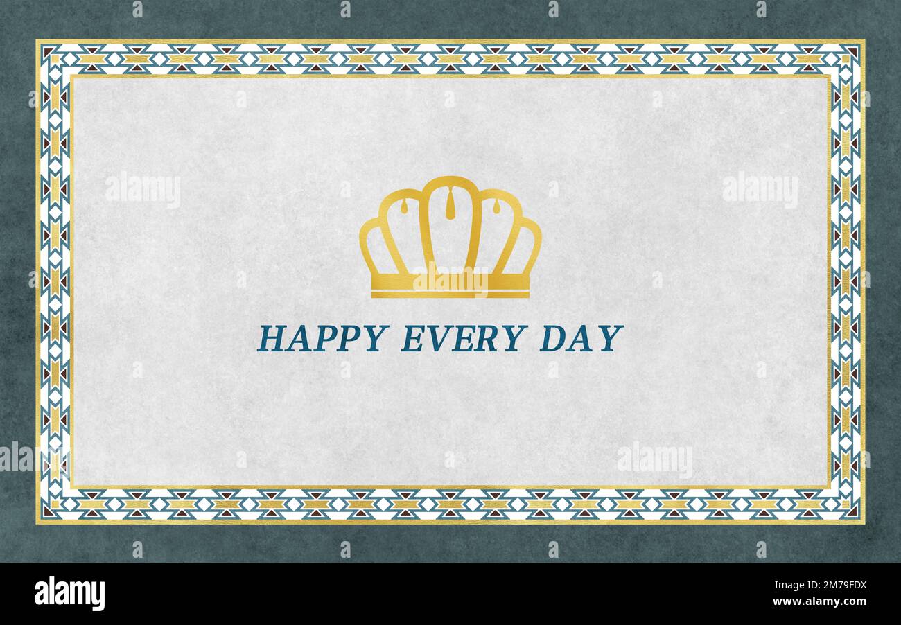 An illustration of a crown with writing under it isolated on a carpet ...