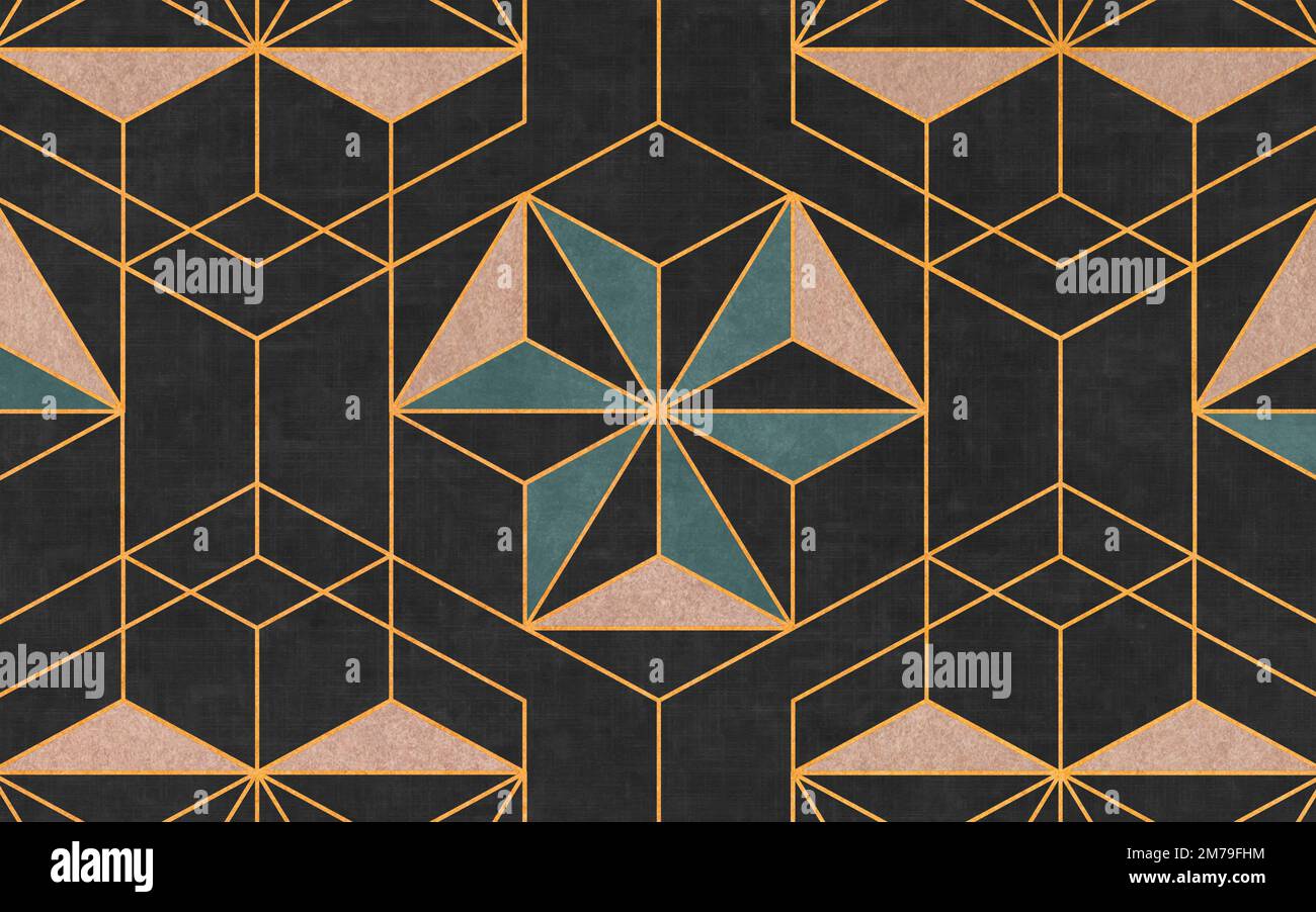 An illustration of colorful geometric shapes isolated on a carpet ...