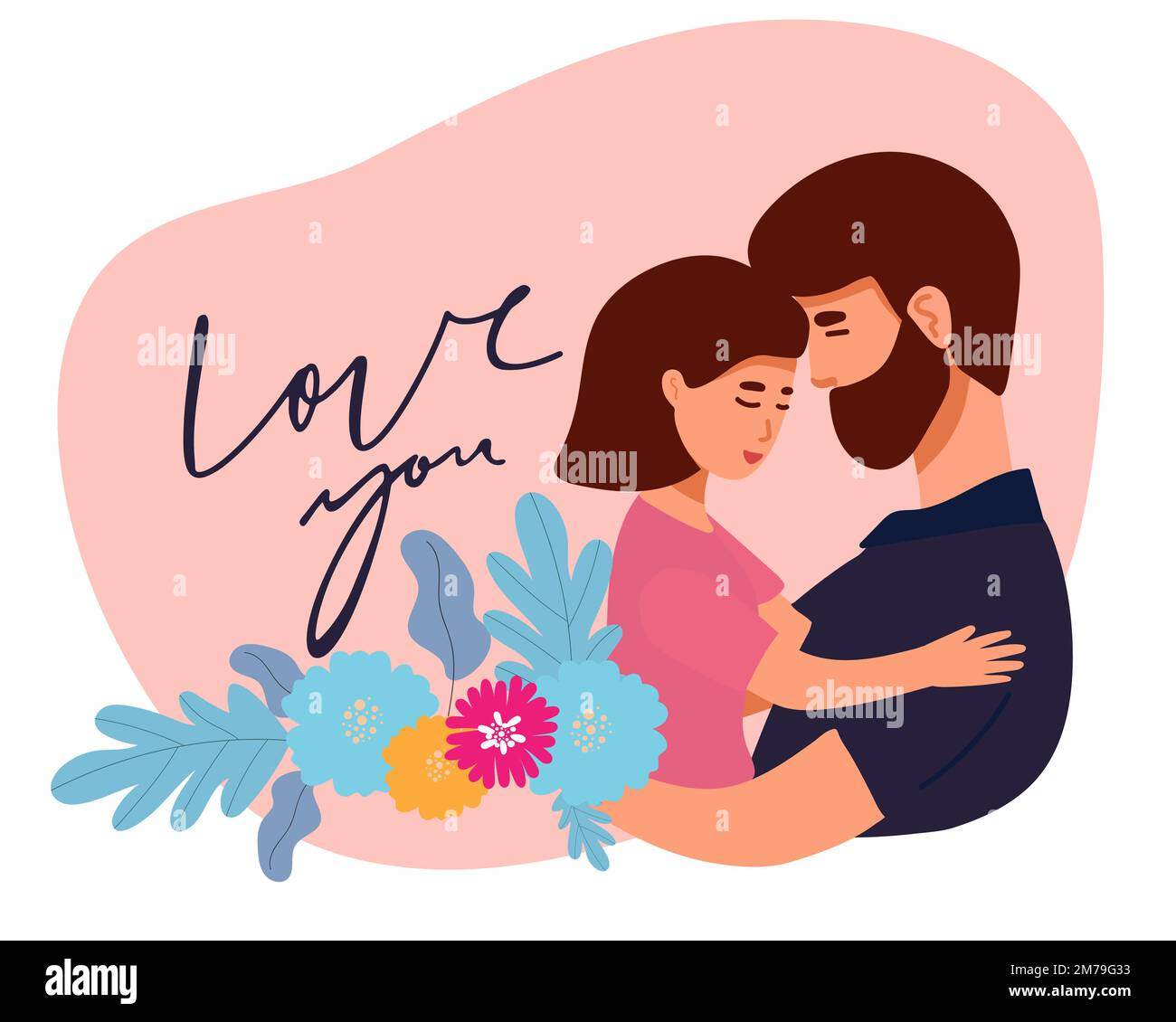 Father and his cute little Daughter. Happy Fathers Day. Cartoon ...