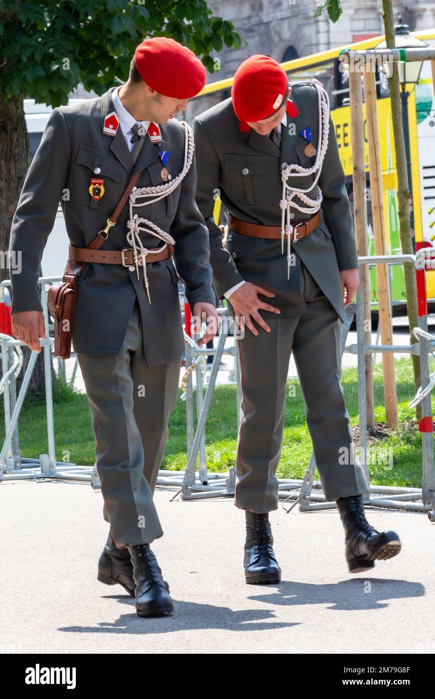 Security personnel on duty in Vienna for visit to city by Vladimir ...