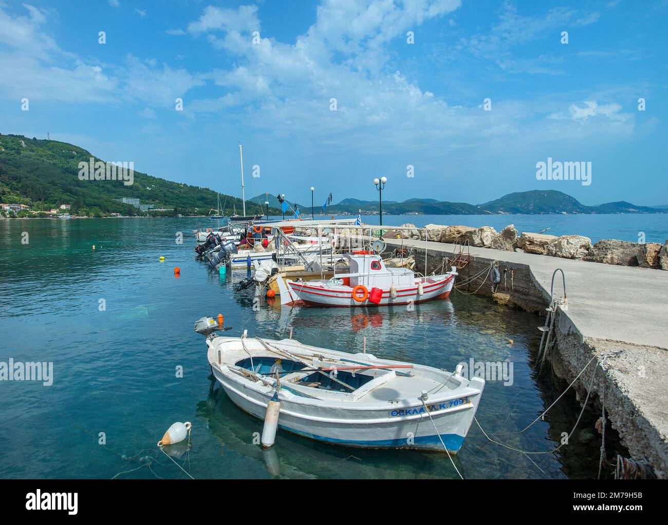 Harbour at Boukari, Corfu, Ioanian islands, Greece Stock Photo - Alamy