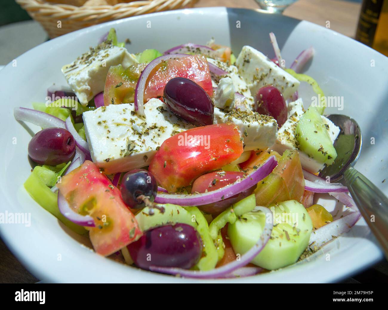 Greek salad, Corfu, Ioanian islands, Greece Stock Photo - Alamy