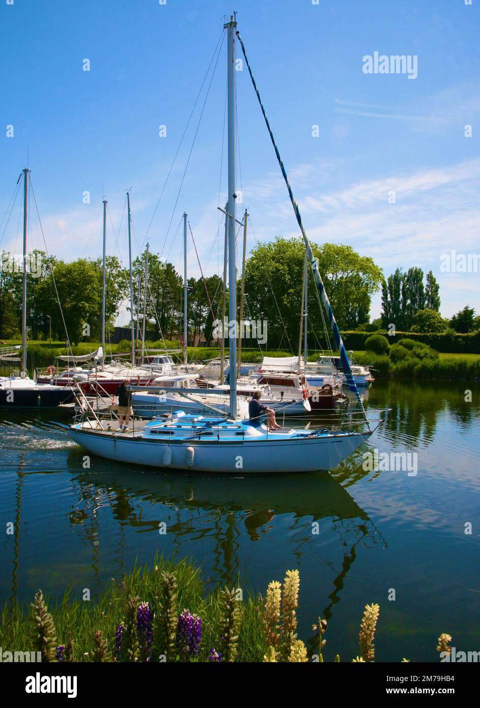 A view of the marina at Carentan-les-Marais, Carentan, Normandy, France ...