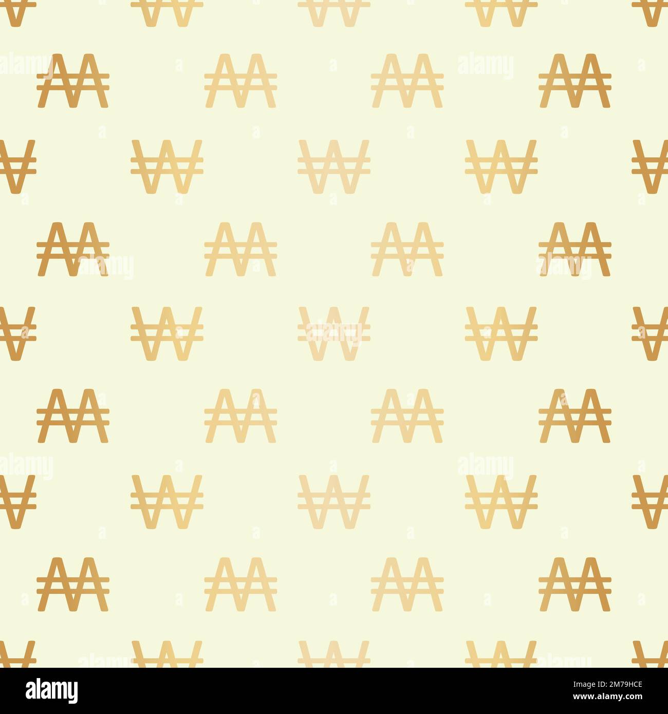 South Korean Won icon seamless vector pattern background. Simple Korean ...