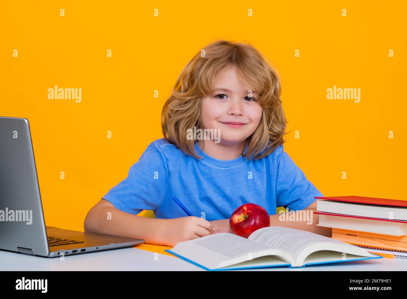 School child student learning in class, study english language at ...