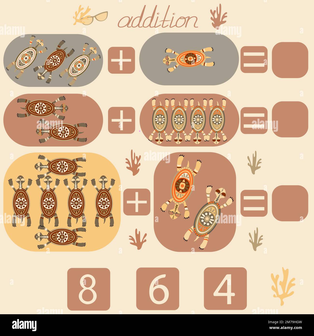 count the turtles in the picture and put the right number Stock Vector ...