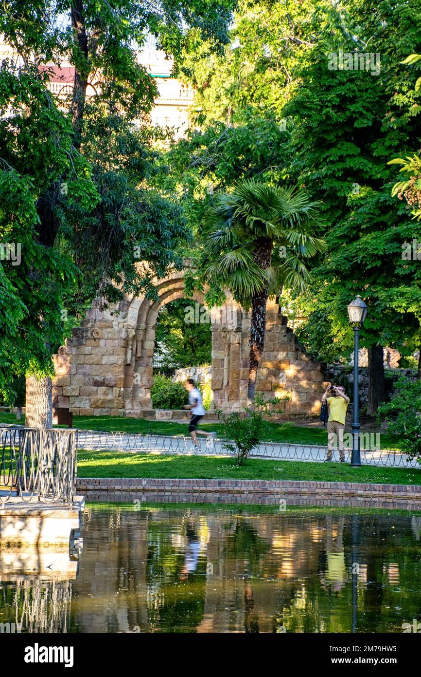 Ancient monument (Ruins of San Isidro) at the The Buen Retiro Park ...
