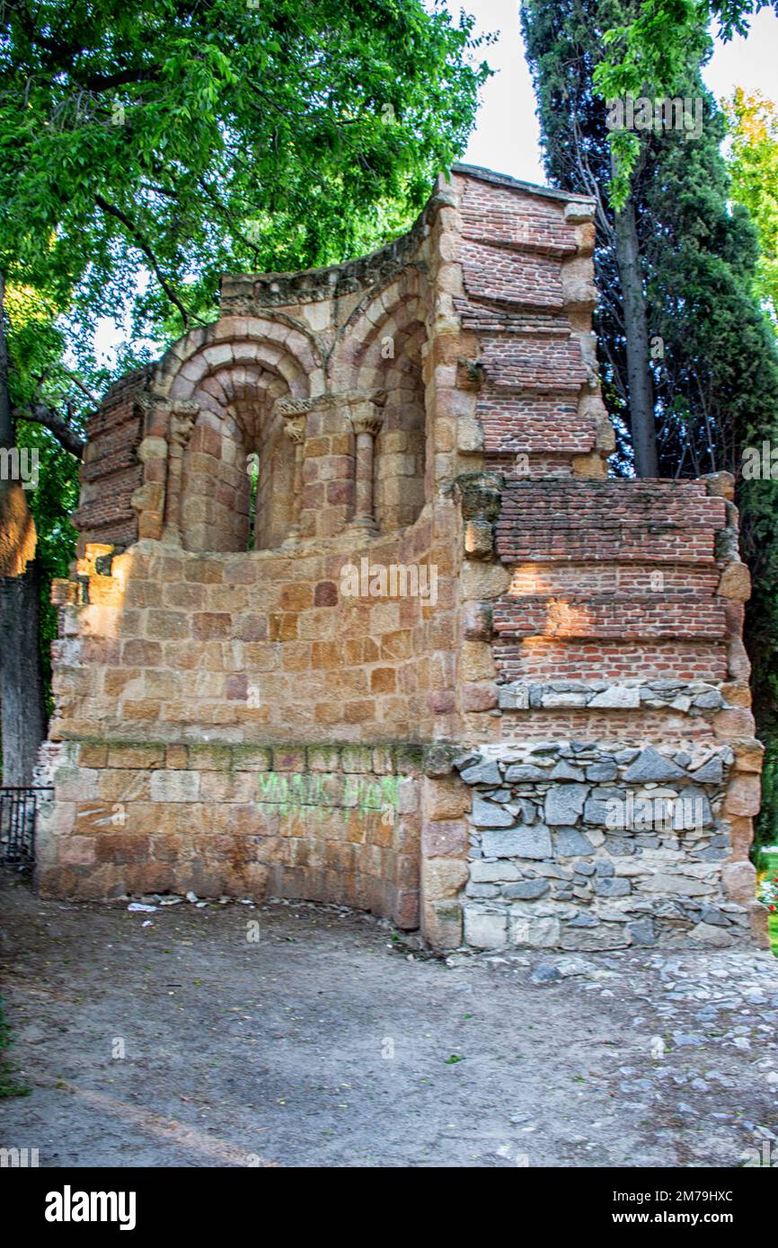 Ancient monument (Ruins of San Isidro) at the The Buen Retiro Park ...