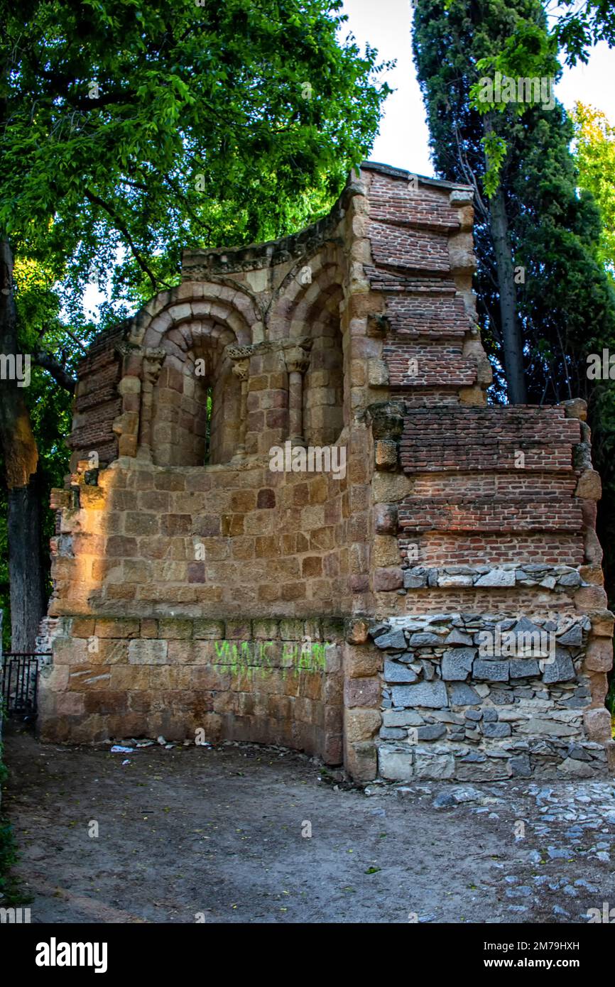 Ancient monument (Ruins of San Isidro) at the The Buen Retiro Park ...