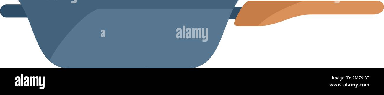 Oil wok frying pan icon flat vector. Cooking stove. Pot cook isolated ...