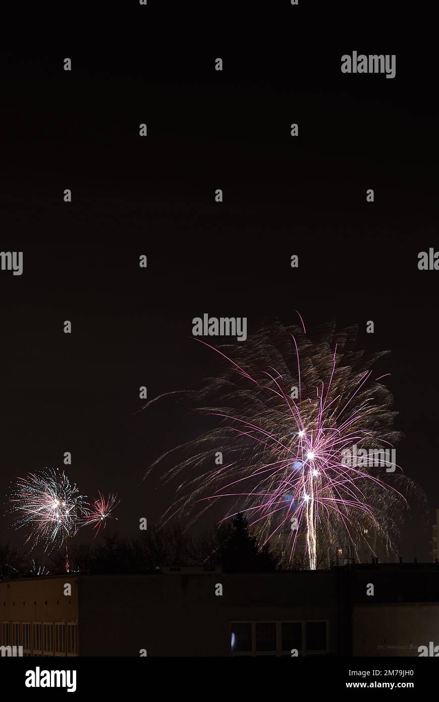 Aerial shot beautiful fireworks in hi-res stock photography and images ...