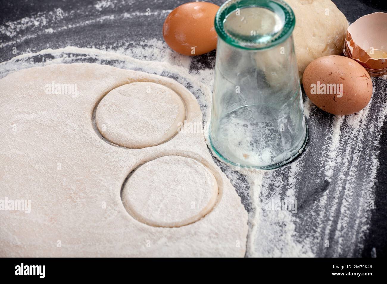 Traditional Polish dumplings. Homemade dumplings production Stock Photo ...