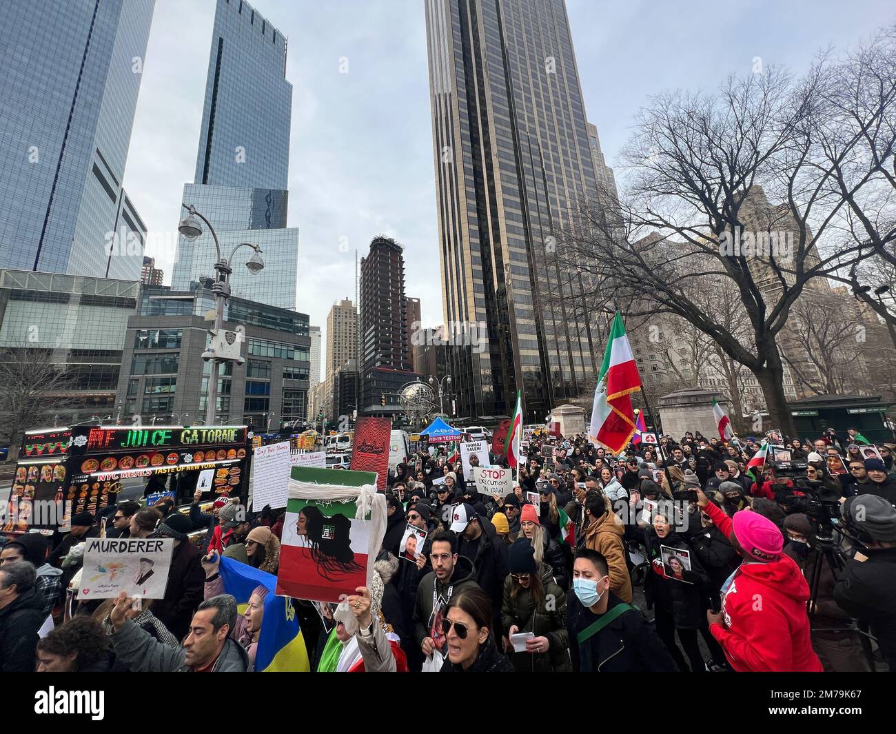 New York City, United States. 8th January, 2023. Hundreds gather at ...