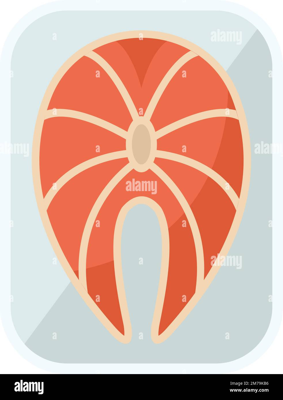 Red fish airline food icon flat vector. Airplane meal. Air plane ...