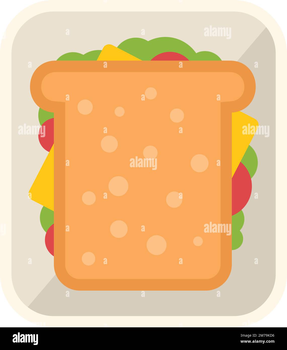 Sandwich airline food icon flat vector. Flight meal. Air plane isolated ...