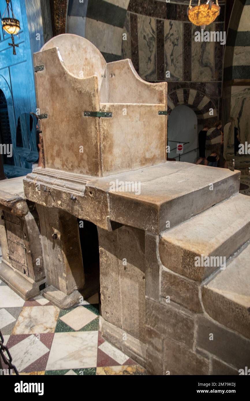 The Aachen Royal Throne is a throne erected in the 790s by order of ...