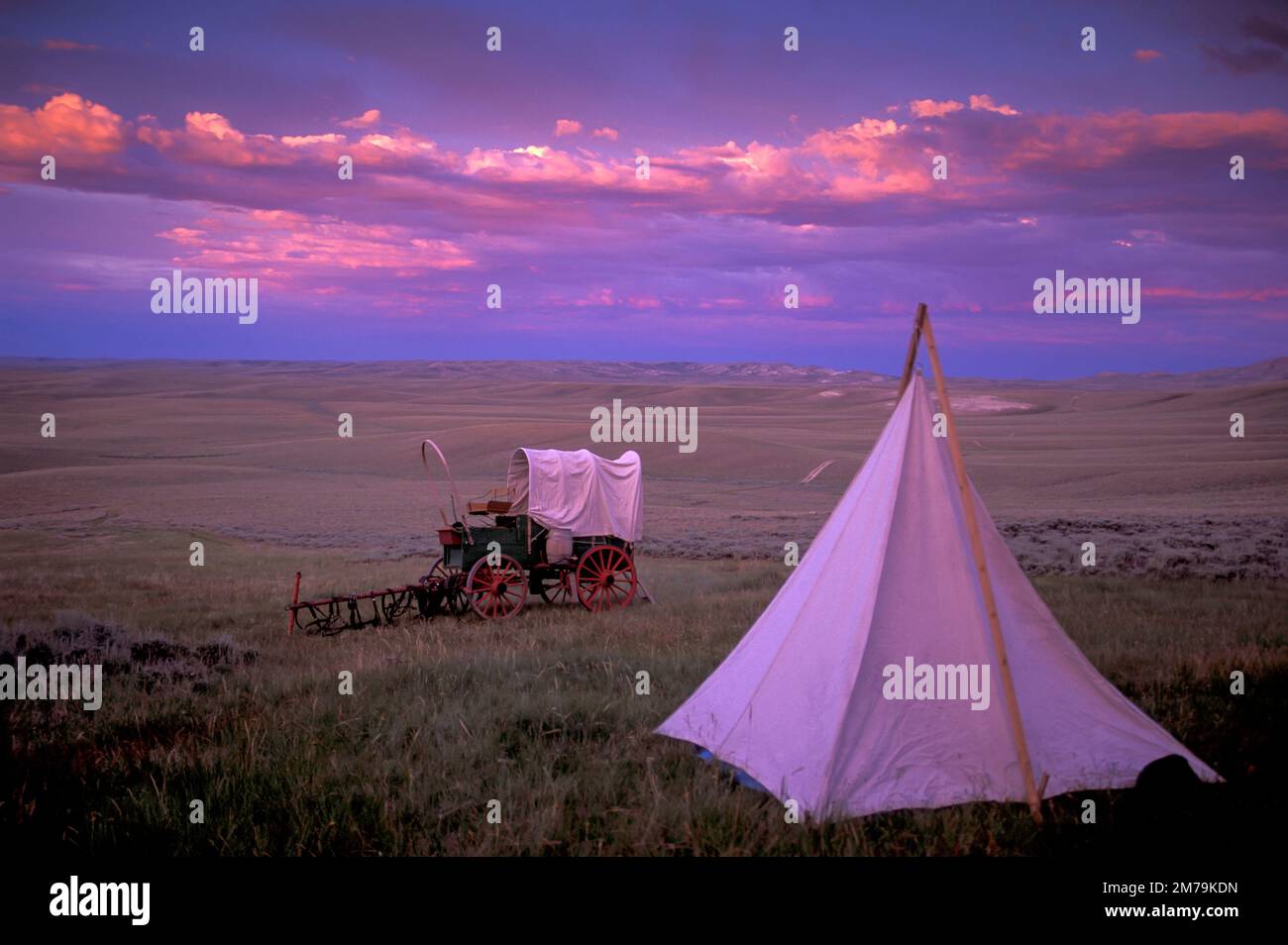 USA, Wyoming, Rocky Mountains, Fremont County, Lander, Oregon trail ...