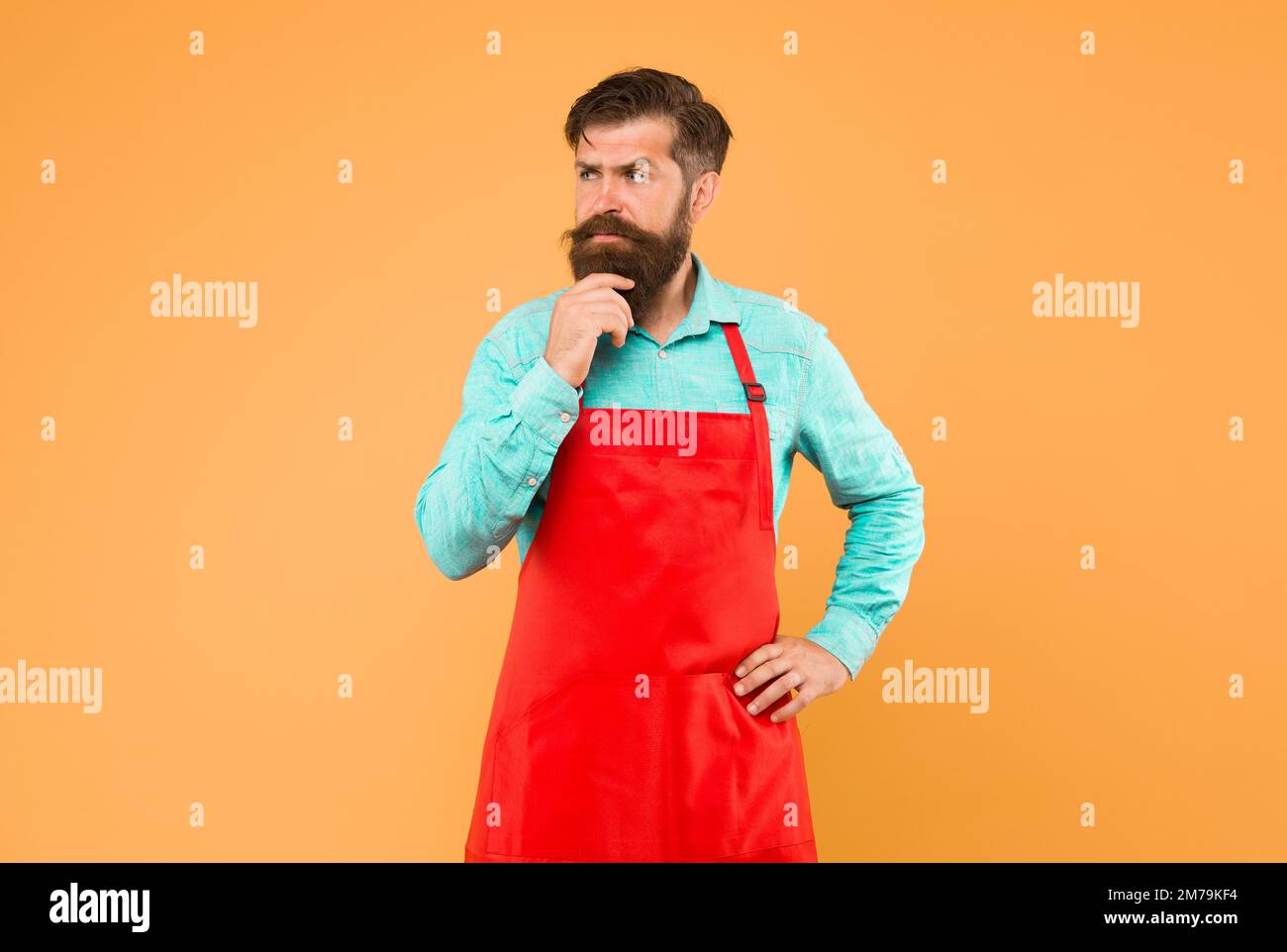 Small business shop owner. mature shop assistant. professional chef in ...