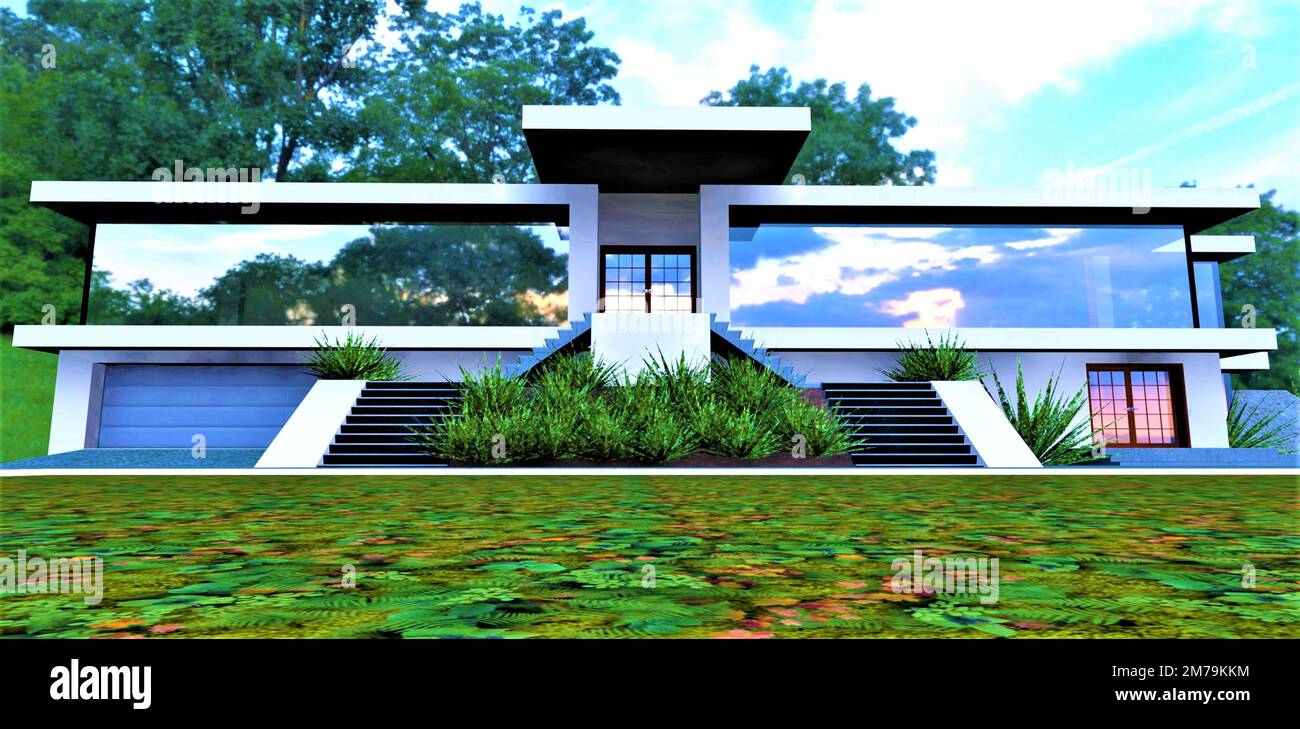 Exclusive design of a cozy private house in a forest clearing. Finished ...