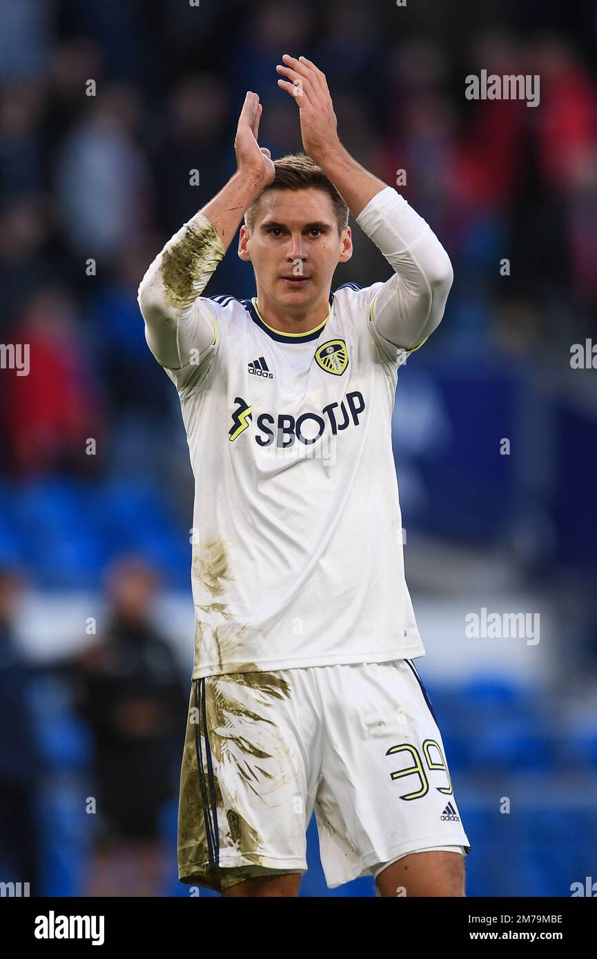 Maximilian Wšber of Leeds United Applauds the travelling supporters ...