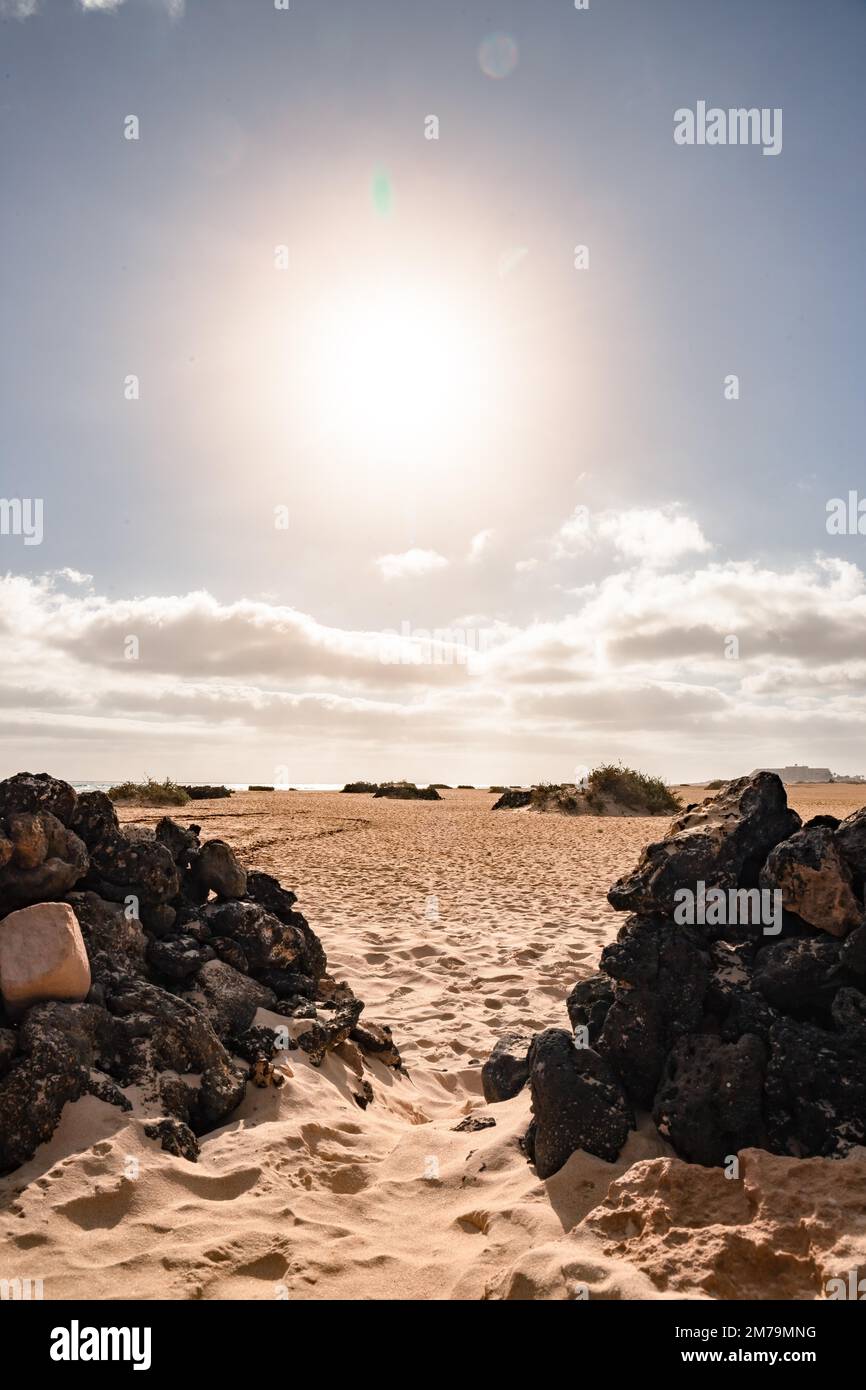 Sunrise, Coast, El Jable shifting sand dune area, Las Dunas de ...