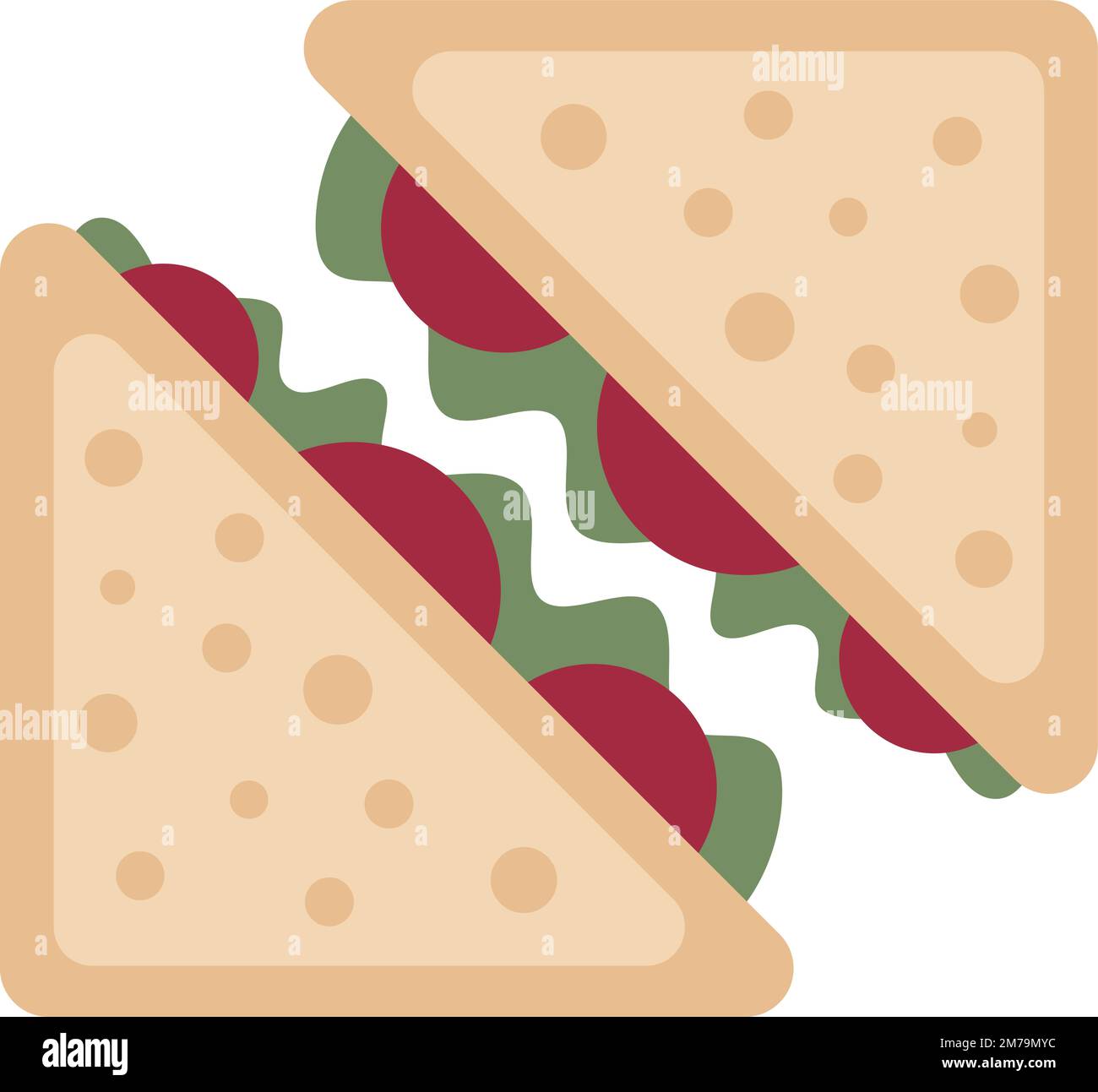 Airport sandwich icon flat vector. Airline food. Airplane meal isolated ...