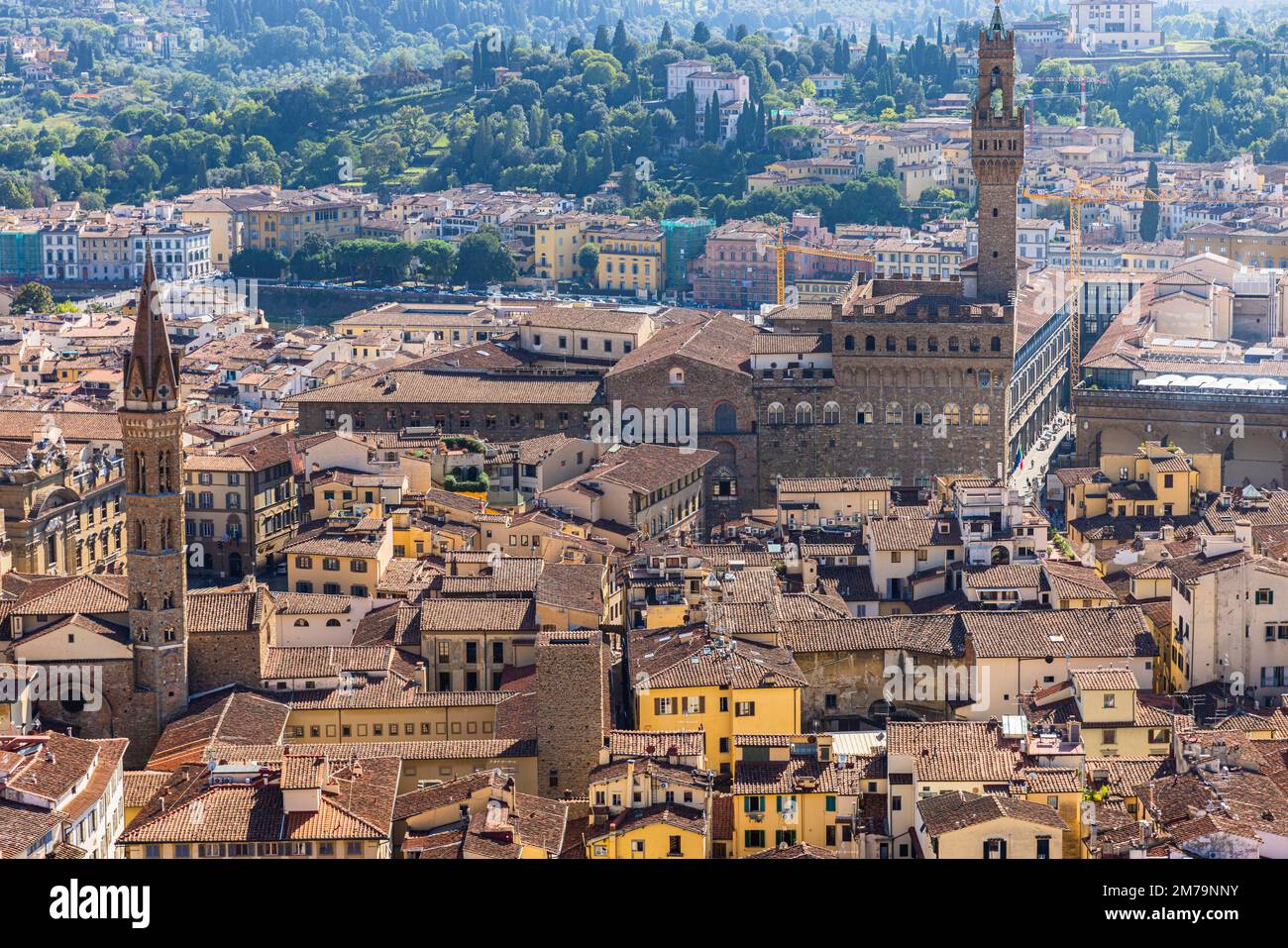The Palazzo Vecchio, view from the visitor platform on the dome of the ...