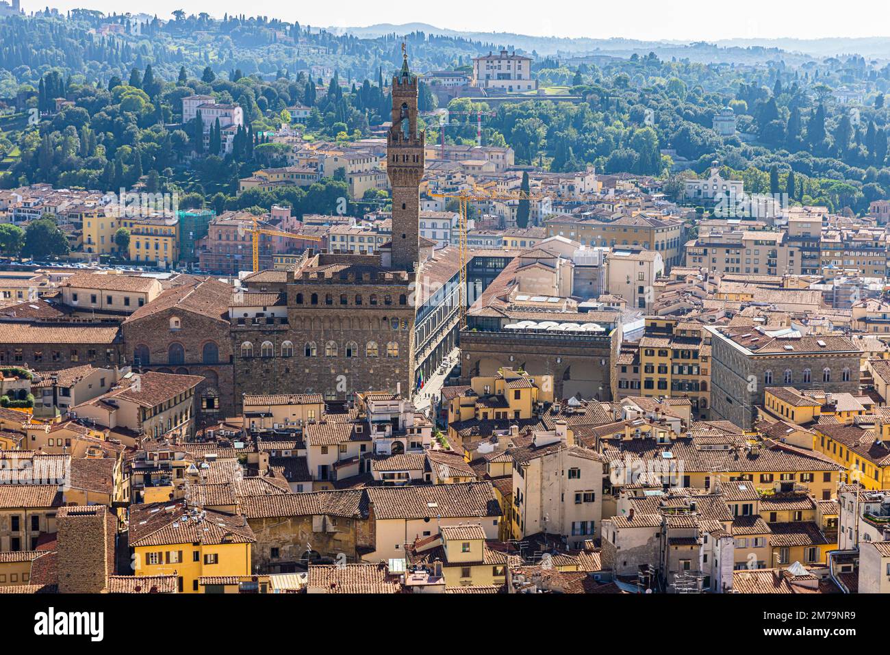 The Palazzo Vecchio, view from the visitor platform on the dome of the ...