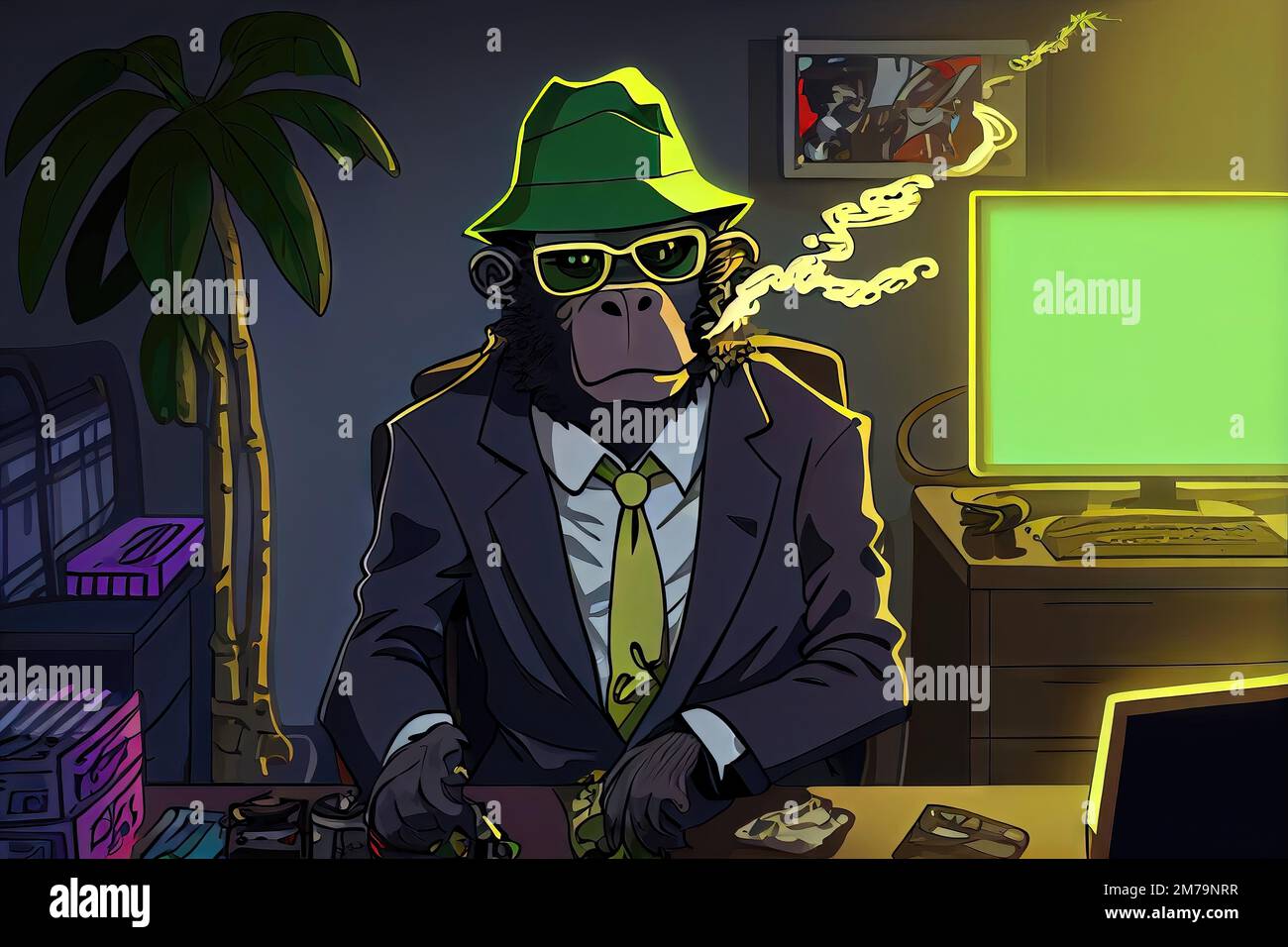 Ape at a desk hi-res stock photography and images - Alamy