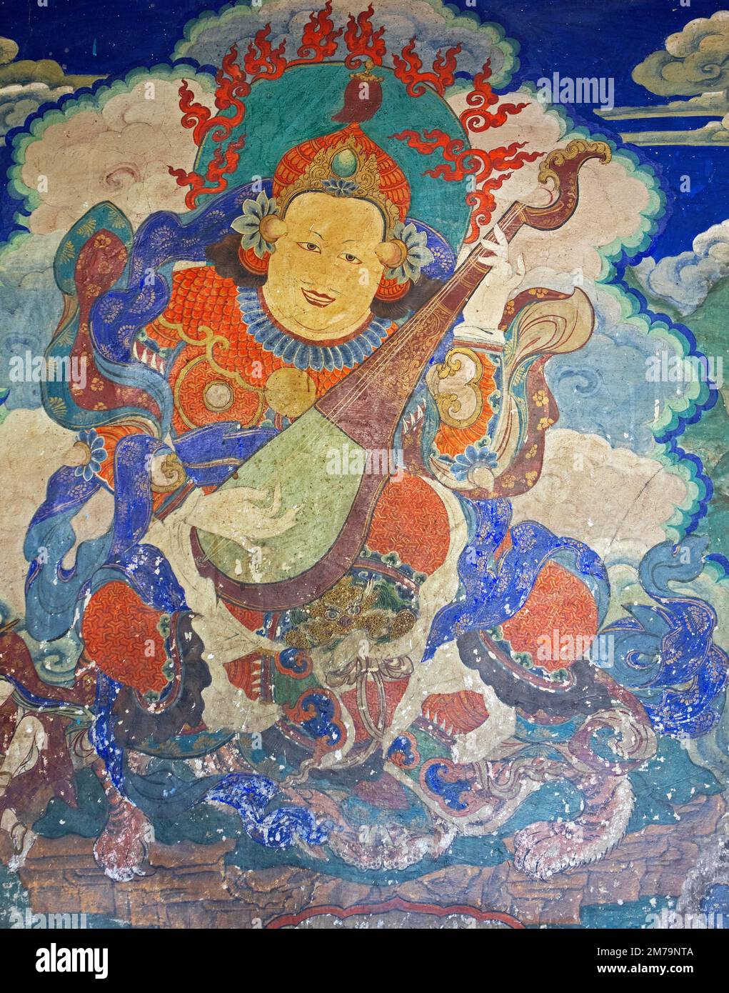 Mural painting, Sankar Monastery or Gompa, Leh, Ladakh, India Stock ...