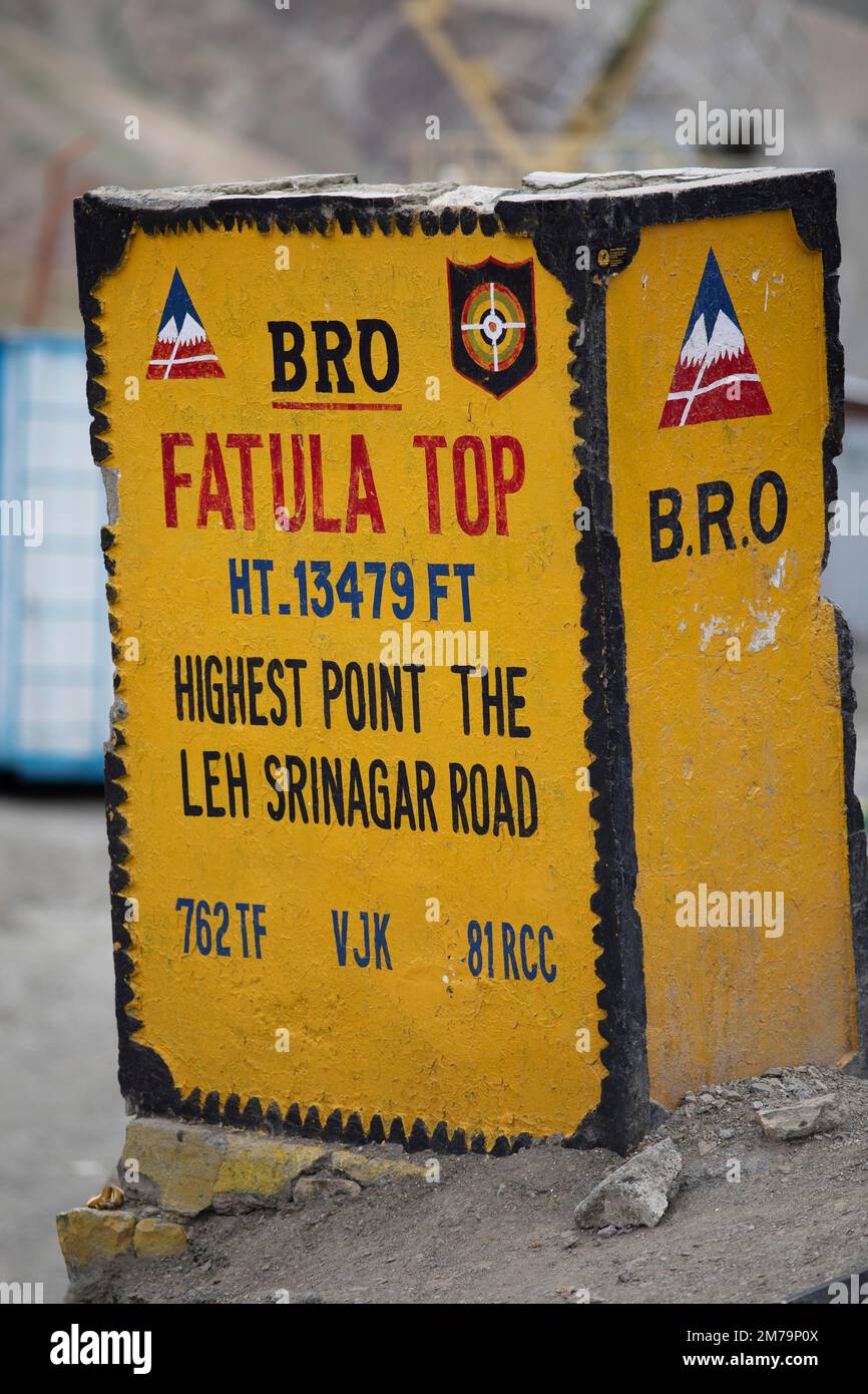 High altitude cross, Fatula Pass, Ladakh, India Stock Photo - Alamy