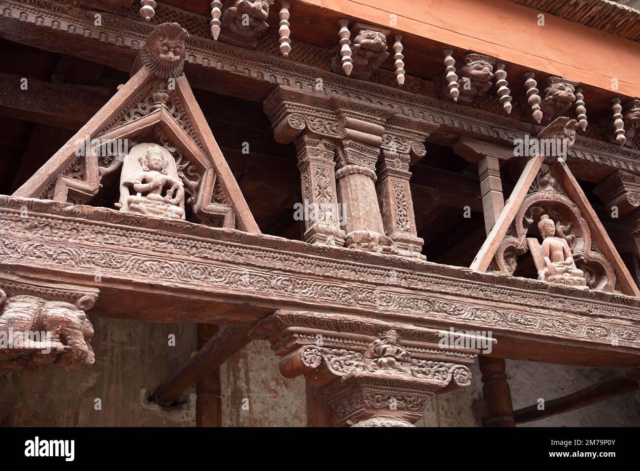 Woodcut art, facade, Alchi Monastery, Ladakh, India Stock Photo - Alamy