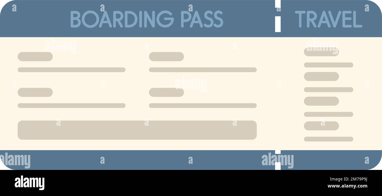 Airport pass icon flat vector. Airline ticket. Air flight isolated ...