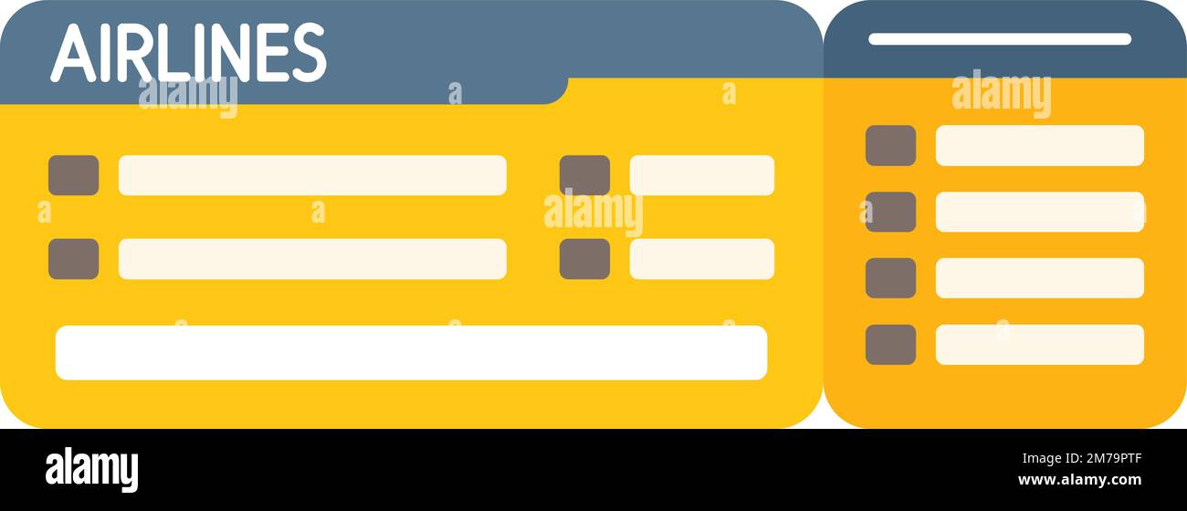 Fly pass ticket icon flat vector. Airline ticket. Air travel isolated ...