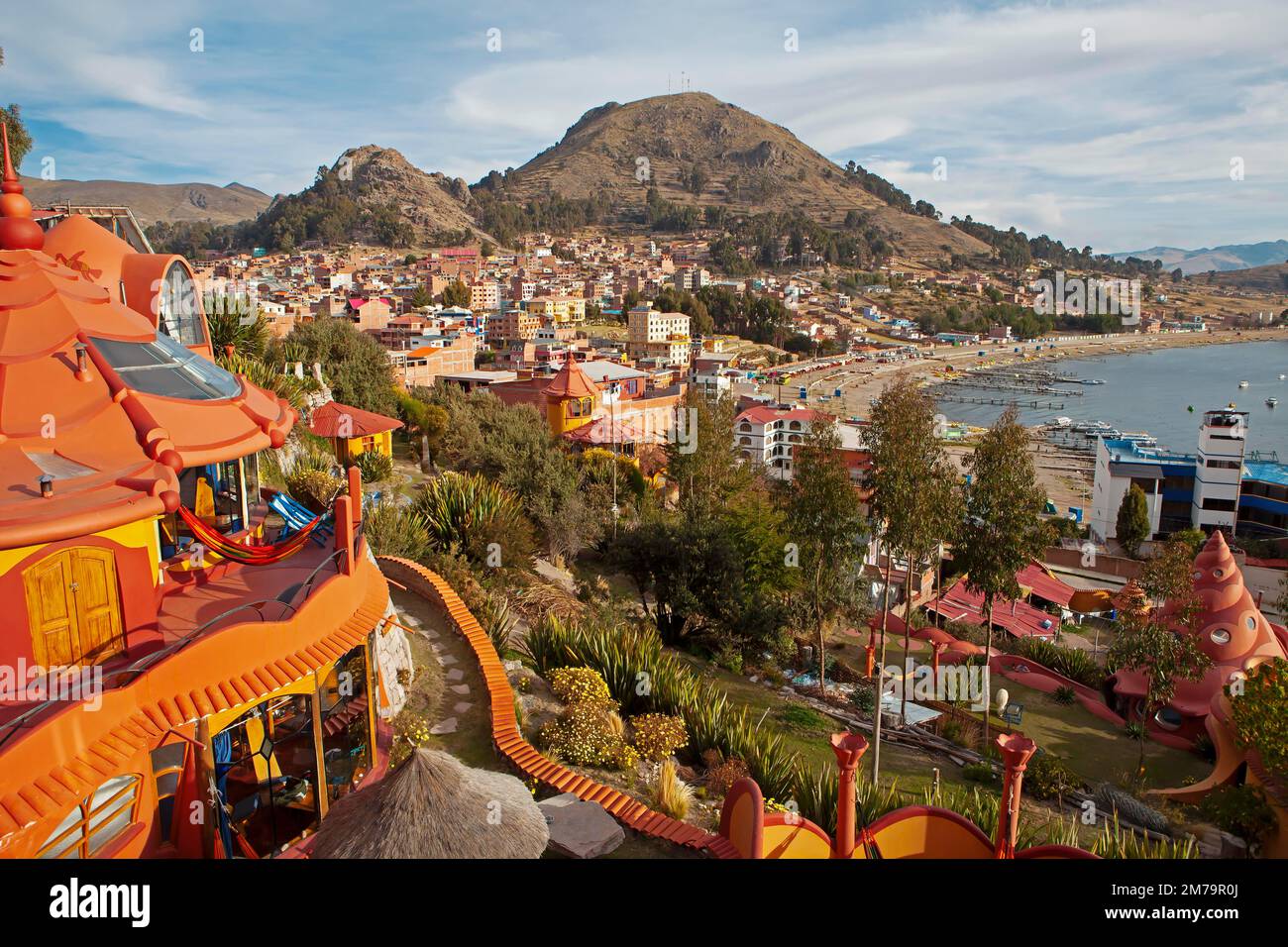 City view, Copacabana on Lake Titicaca, La Paz Department, Manco Kapac ...
