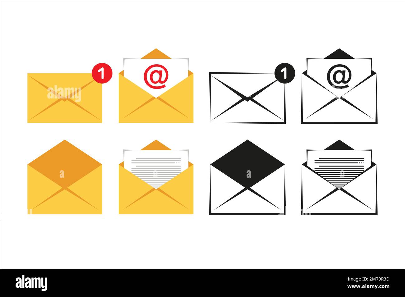 Mail icon set. Envelope icon. Mail and E-mail on isolated background. Vector illustration Stock ...