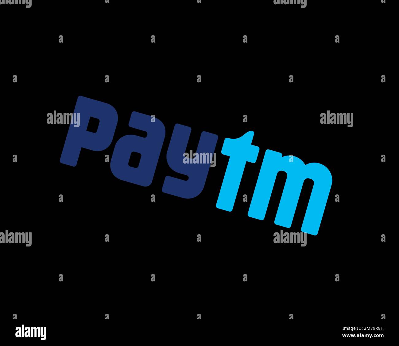 Paytm, rotated logo, black background B Stock Photo - Alamy