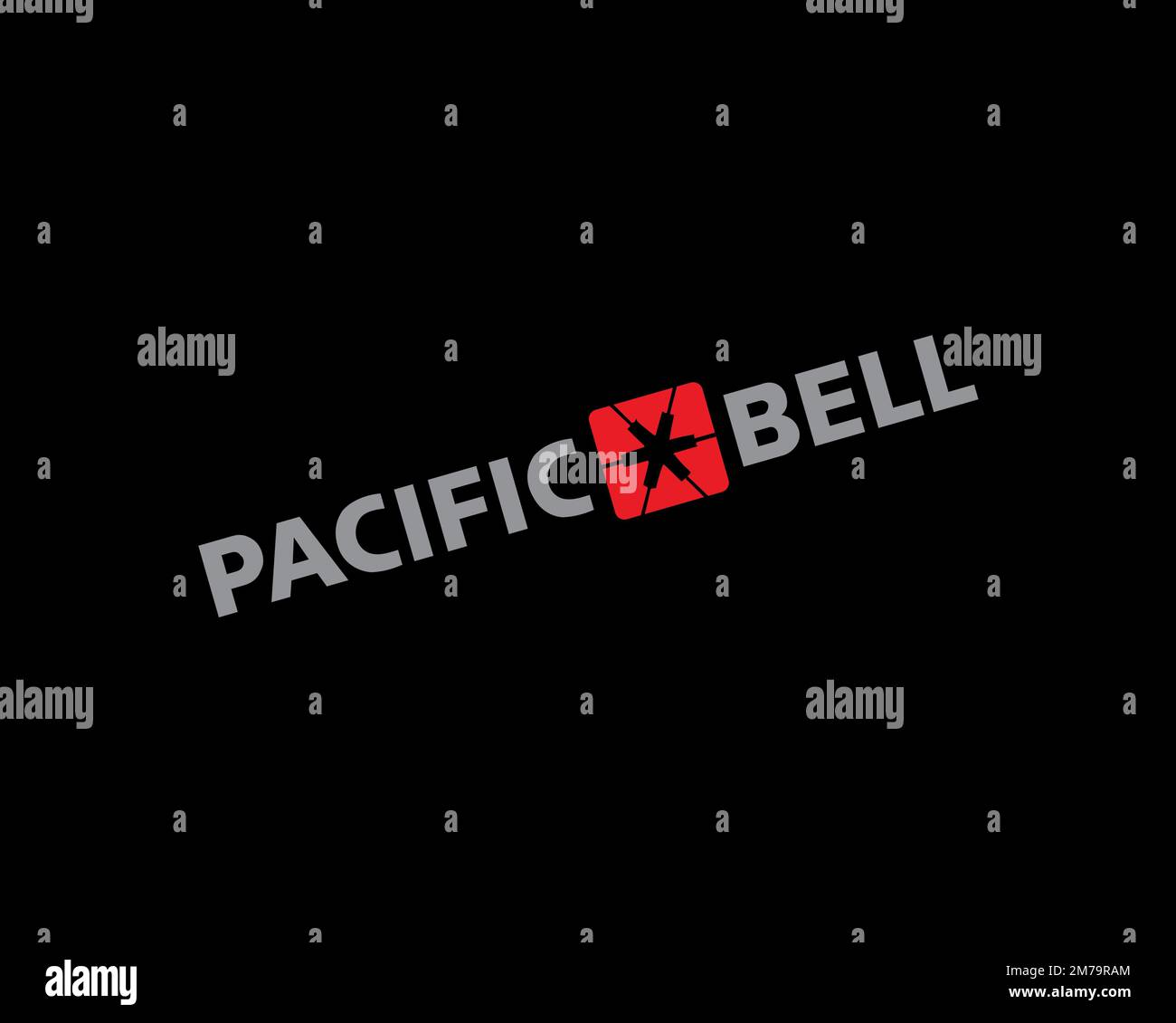 Pacific Bell, rotated logo, black background Stock Photo - Alamy