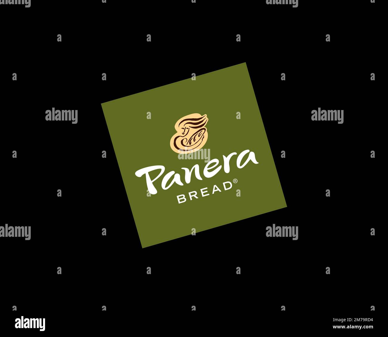 Panera Bread, rotated logo, black background Stock Photo - Alamy