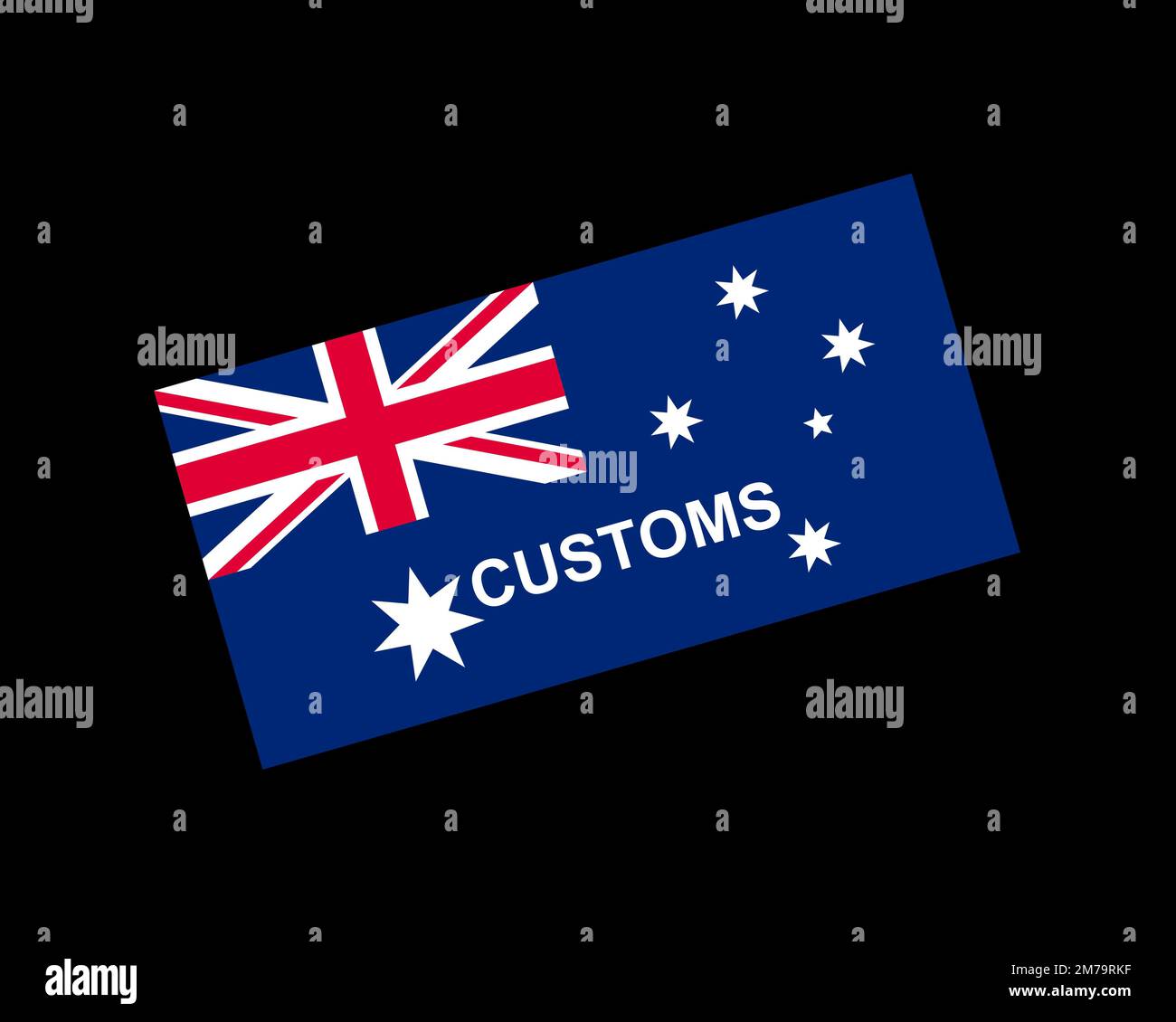 Australian Customs Service, rotated logo, black background Stock Photo ...