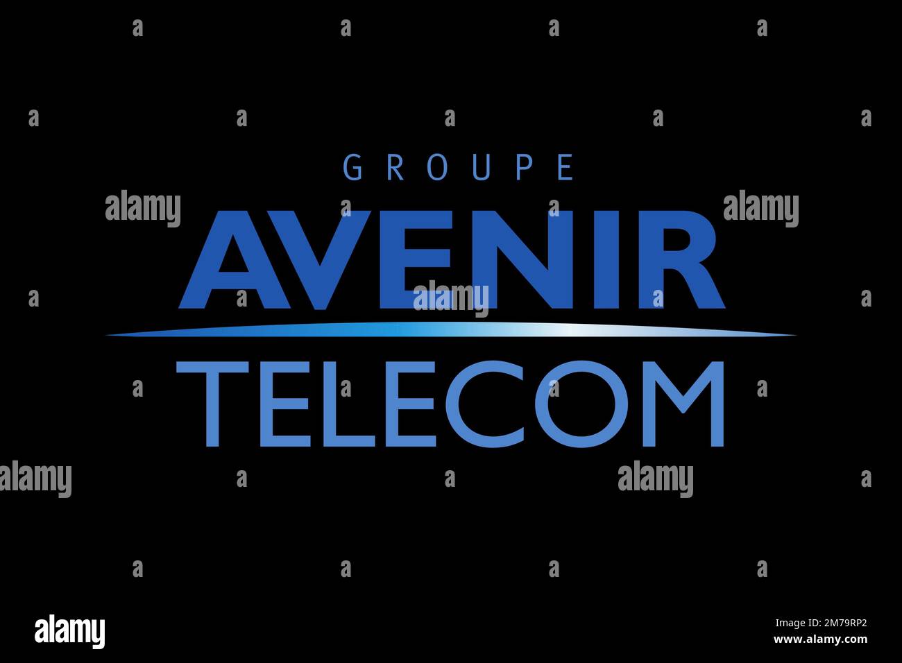 Avenir Telecom, Logo, Black background Stock Photo - Alamy