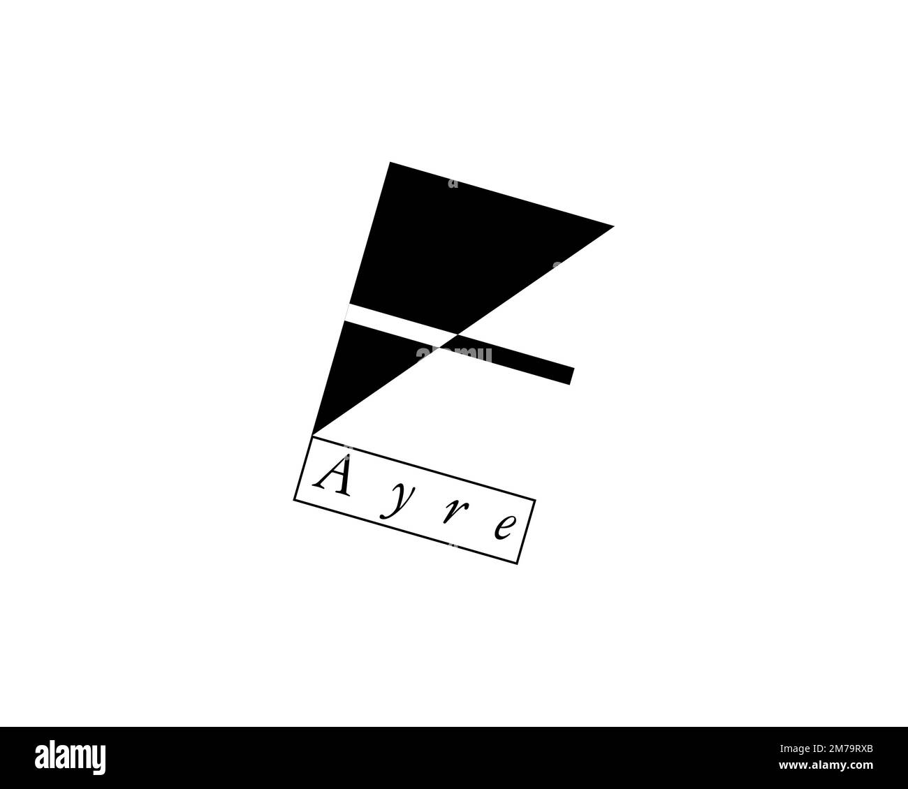 Ayre Acoustics, rotated logo, white background B Stock Photo - Alamy