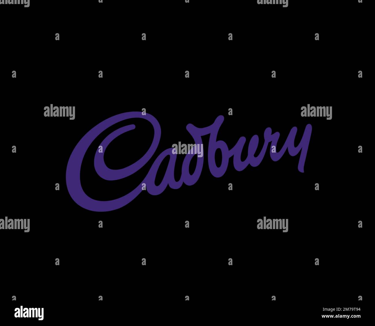 Cadbury, rotated logo, black background Stock Photo - Alamy
