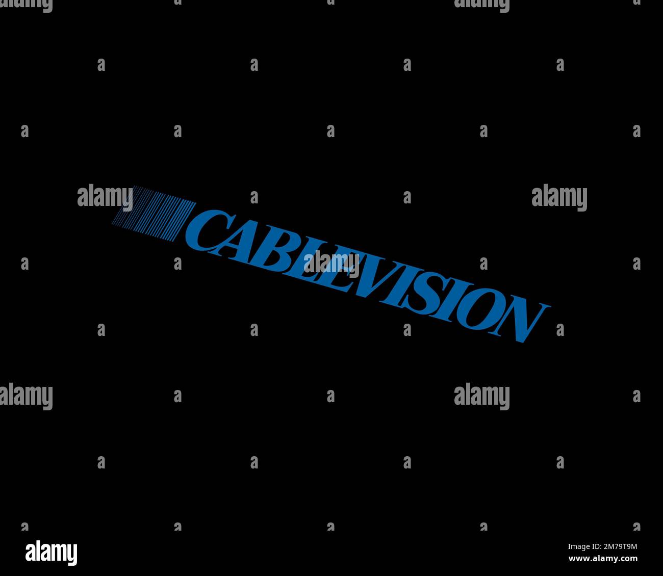 Cablevision, rotated logo, black background B Stock Photo - Alamy