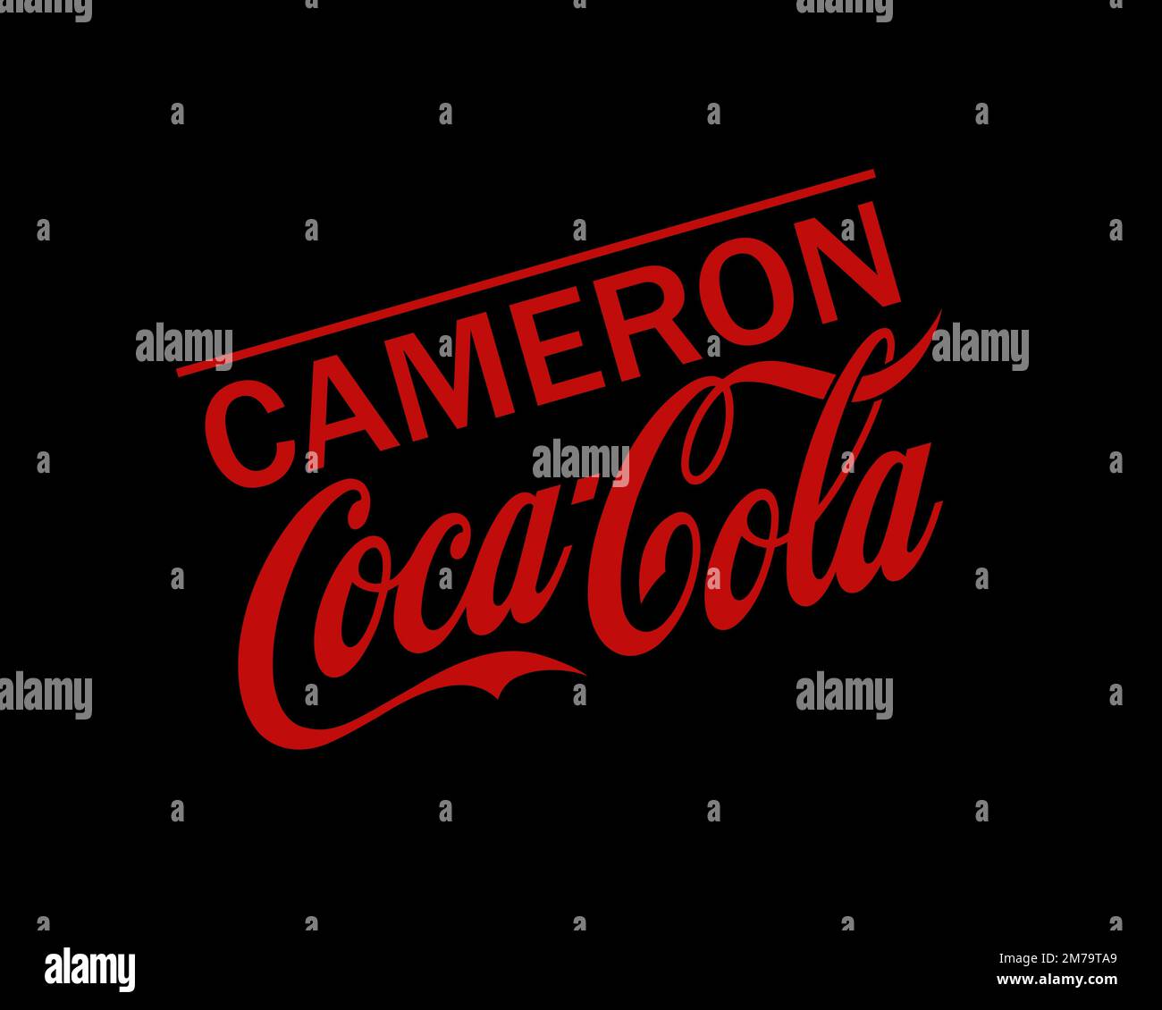 Cameron Coca Cola, Rotated Logo, Black Background Stock Photo - Alamy