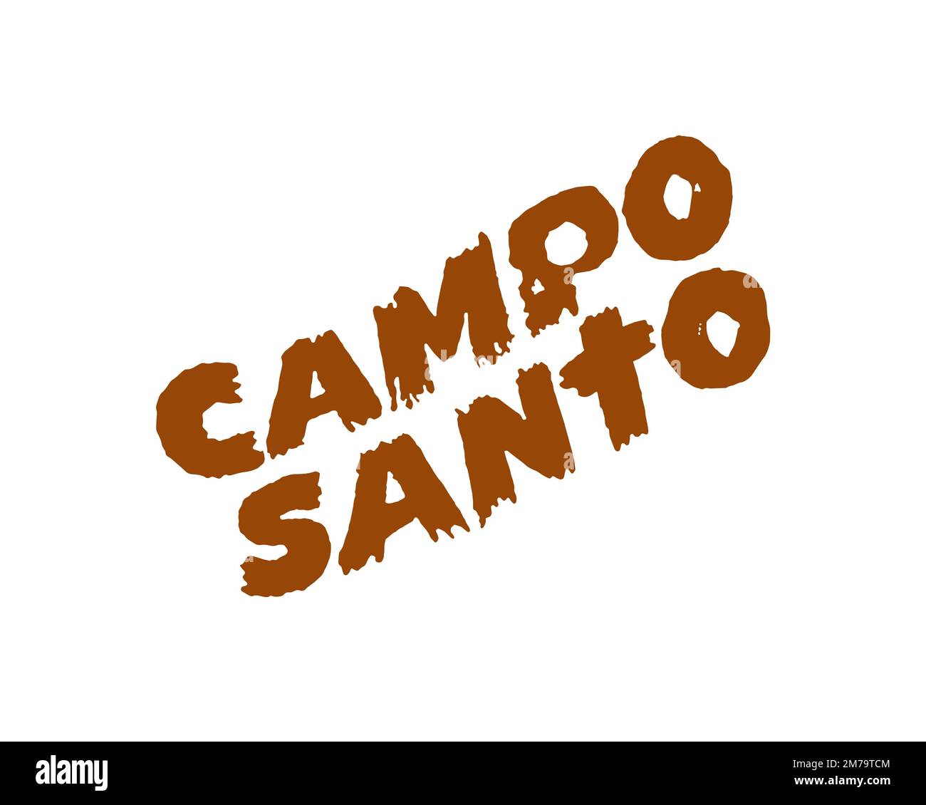 Campo Santo company, rotated logo, white background Stock Photo - Alamy