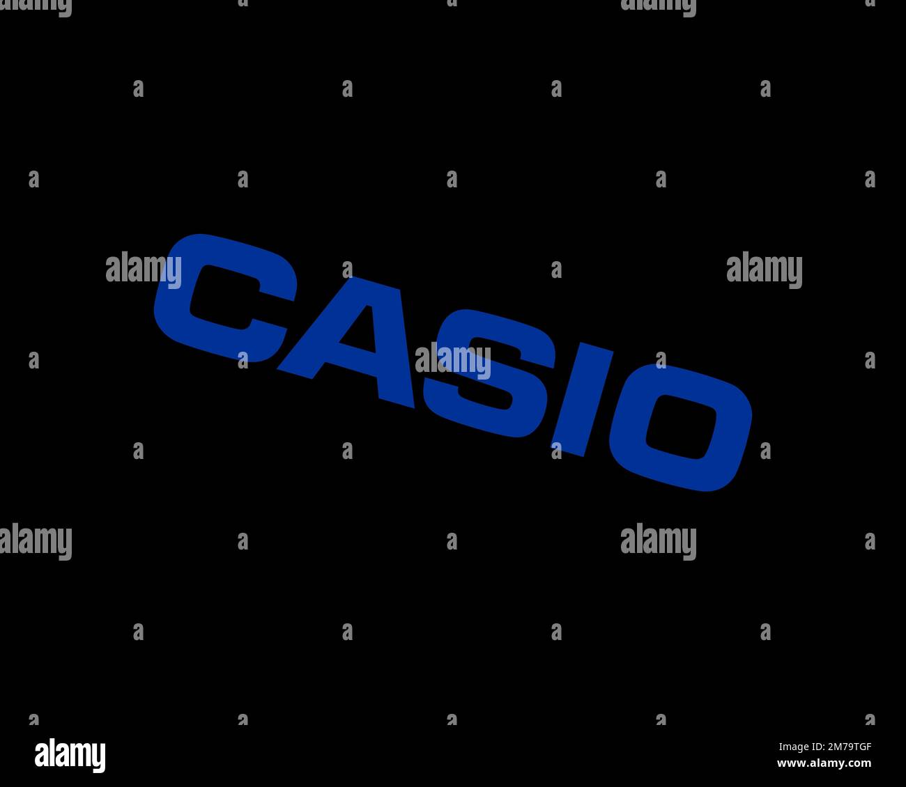 Casio, rotated logo, black background B Stock Photo - Alamy